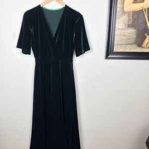 Yan Lin | Dresses | Yam Lin Vintage Suede Emerald Green Dress Large ...